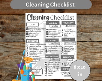 Printable Cleaning Checklist Daily Weekly Monthly Cleaning Schedule ...