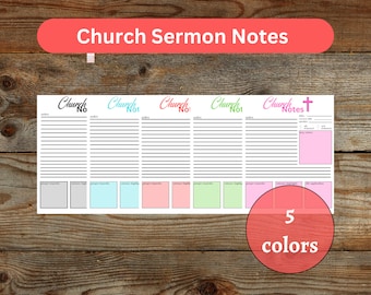 Sermon Notes Template for Church Notes Printable Bible Sermon Notes ...