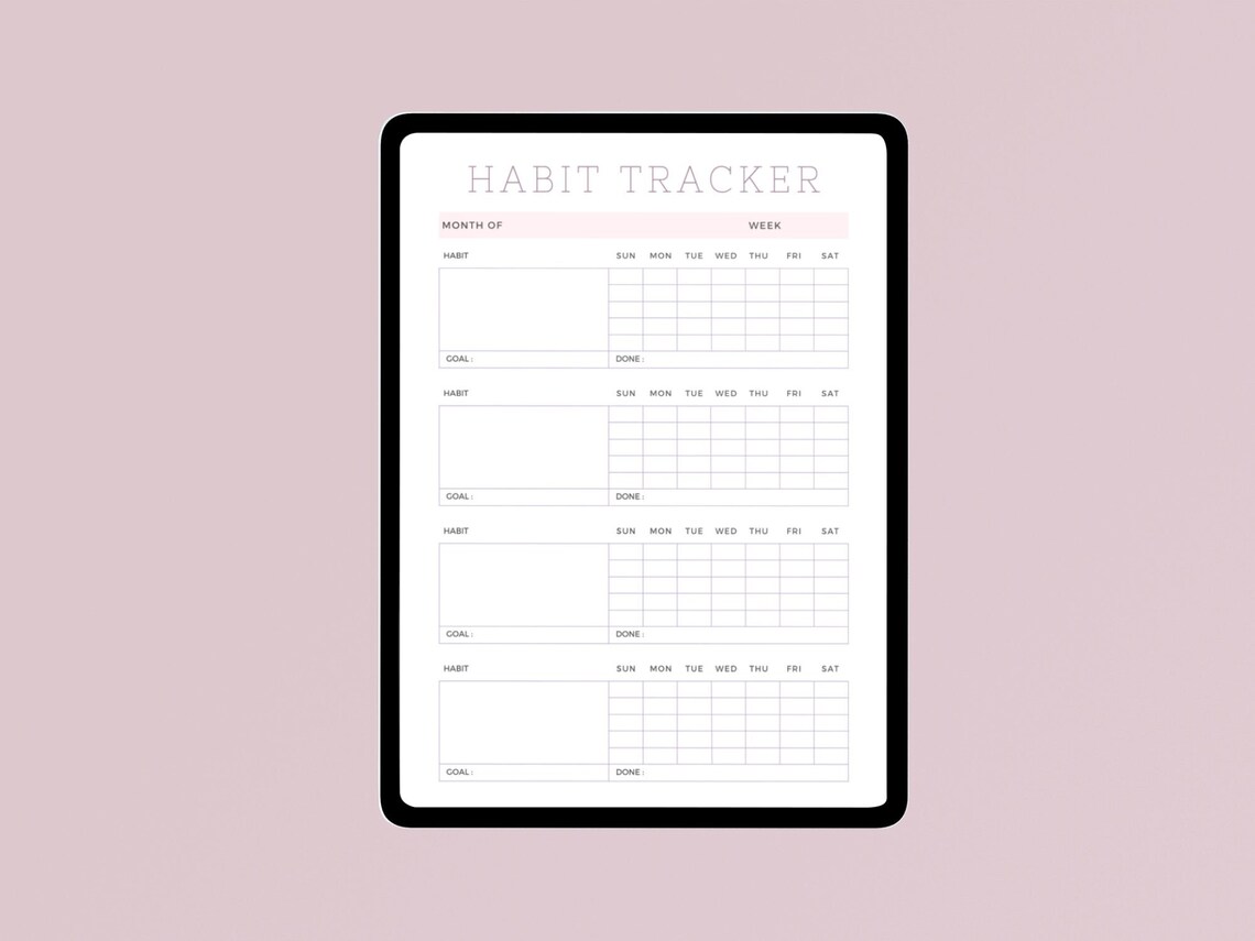 Daily Printable Habit Tracker | Digital Habit Tracker | Daily, Weekly ...