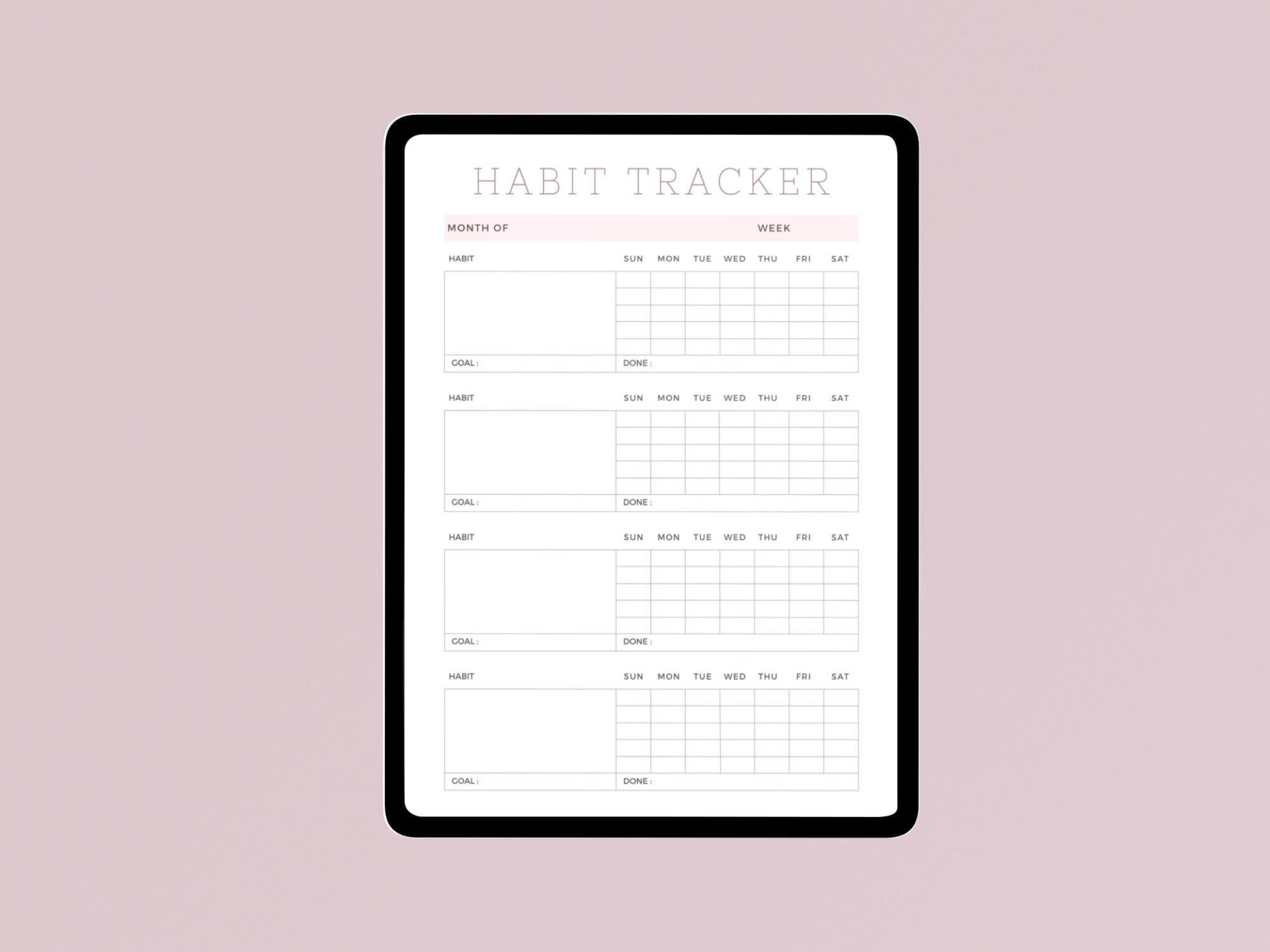 Daily Printable Habit Tracker | Digital Habit Tracker | Daily, Weekly ...