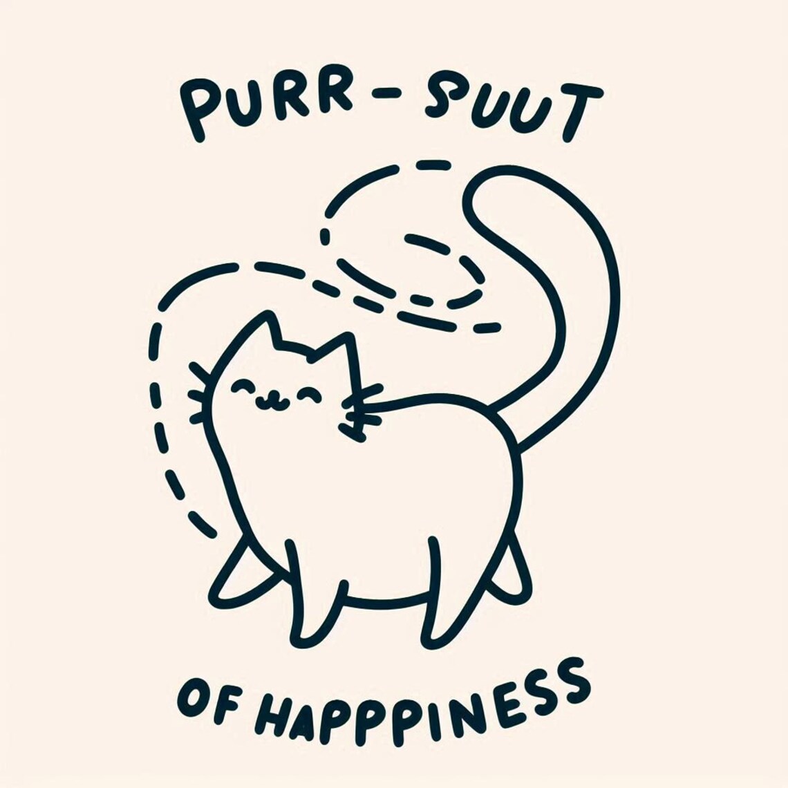 Cat Positive Vibes Lineart Catperson Catlover Prints Digital Pawsitive ...