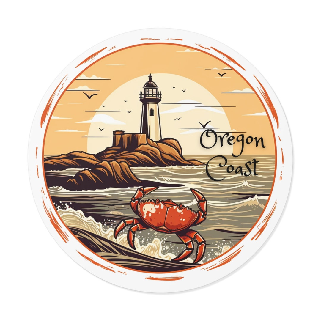 Retro Oregon Coast Lighthouse Sticker - Etsy