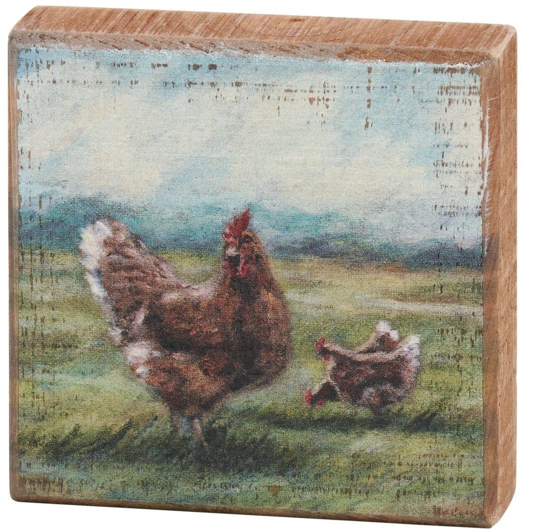 Hand-painted Chicken Block Sign From Farmhouse Collection Rustic Home ...