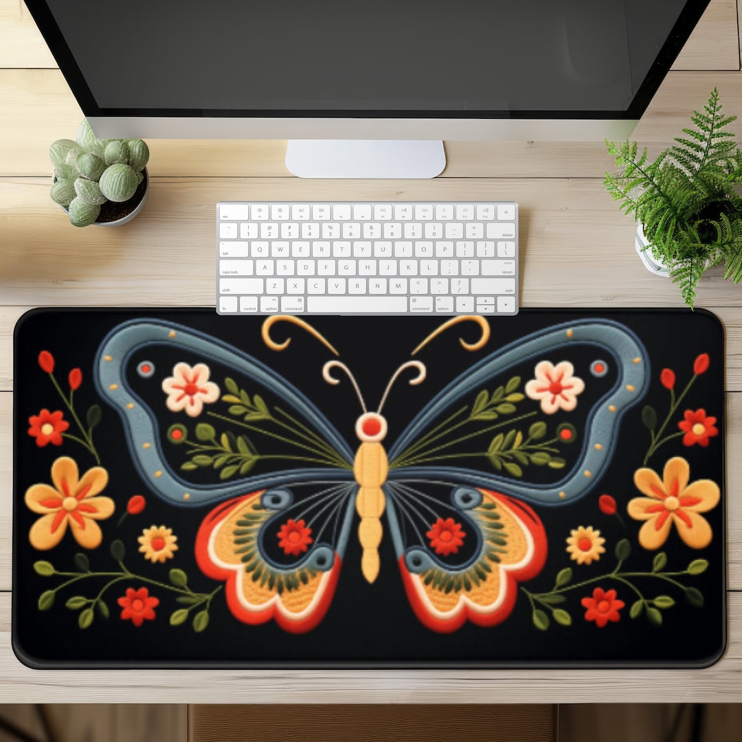 Big Butterfly Desk Mat, Aesthetic Butterfly Deskpad, Butterfly Desk Mat ...