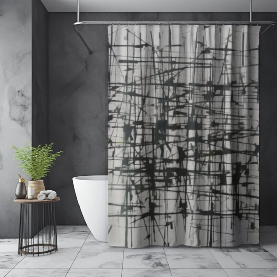 Midcentury Modern Shower Curtain, Aesthetic Shower Curtain, Shower ...