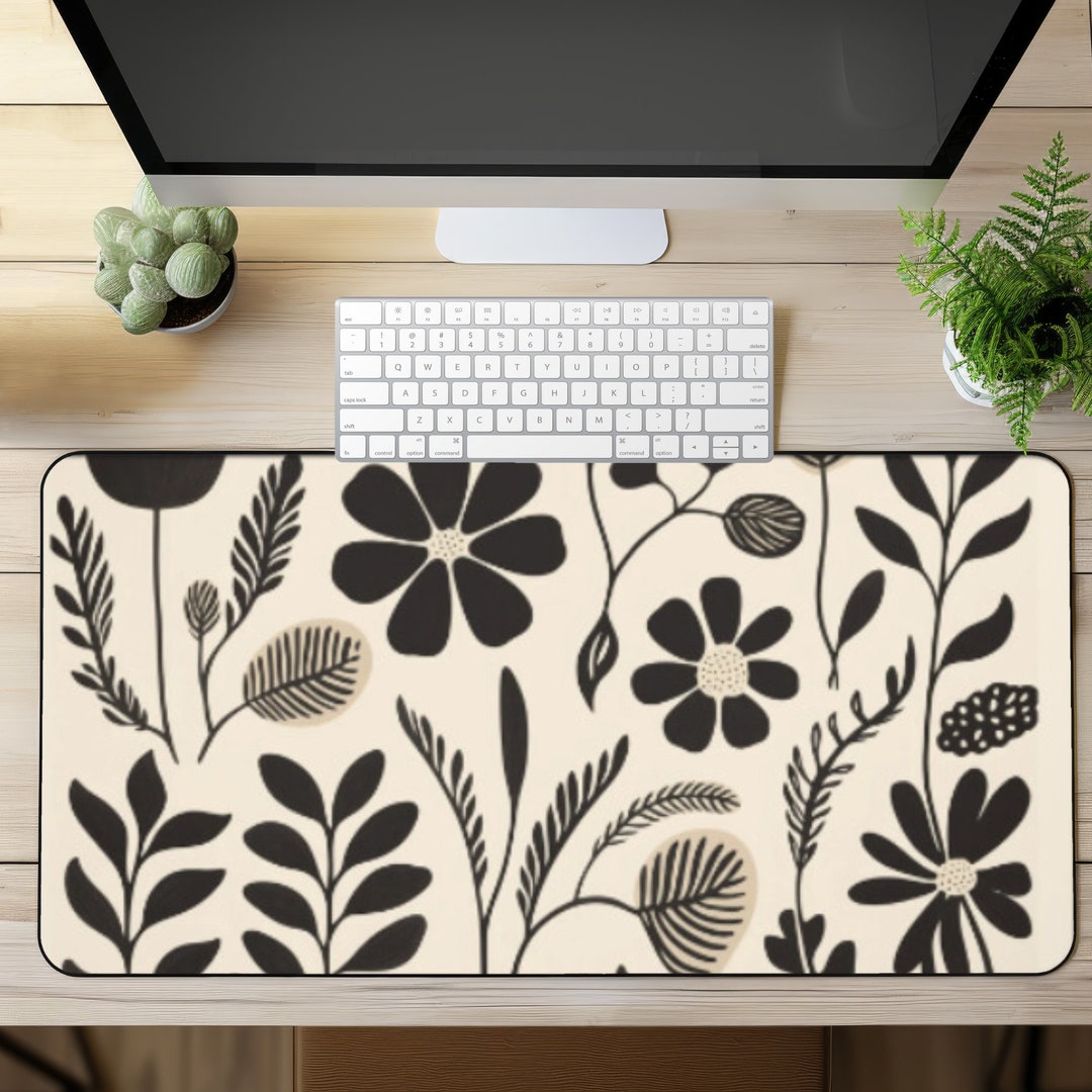 Cottagecore Desk Mat, Boho Floral Desk Mat, Botanical Desk Pad, Vintage ...