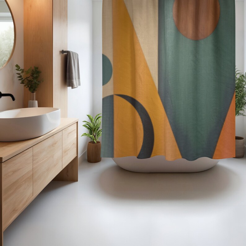 Midcentury Modern Shower Curtain, Aesthetic Shower Curtain, Shower ...