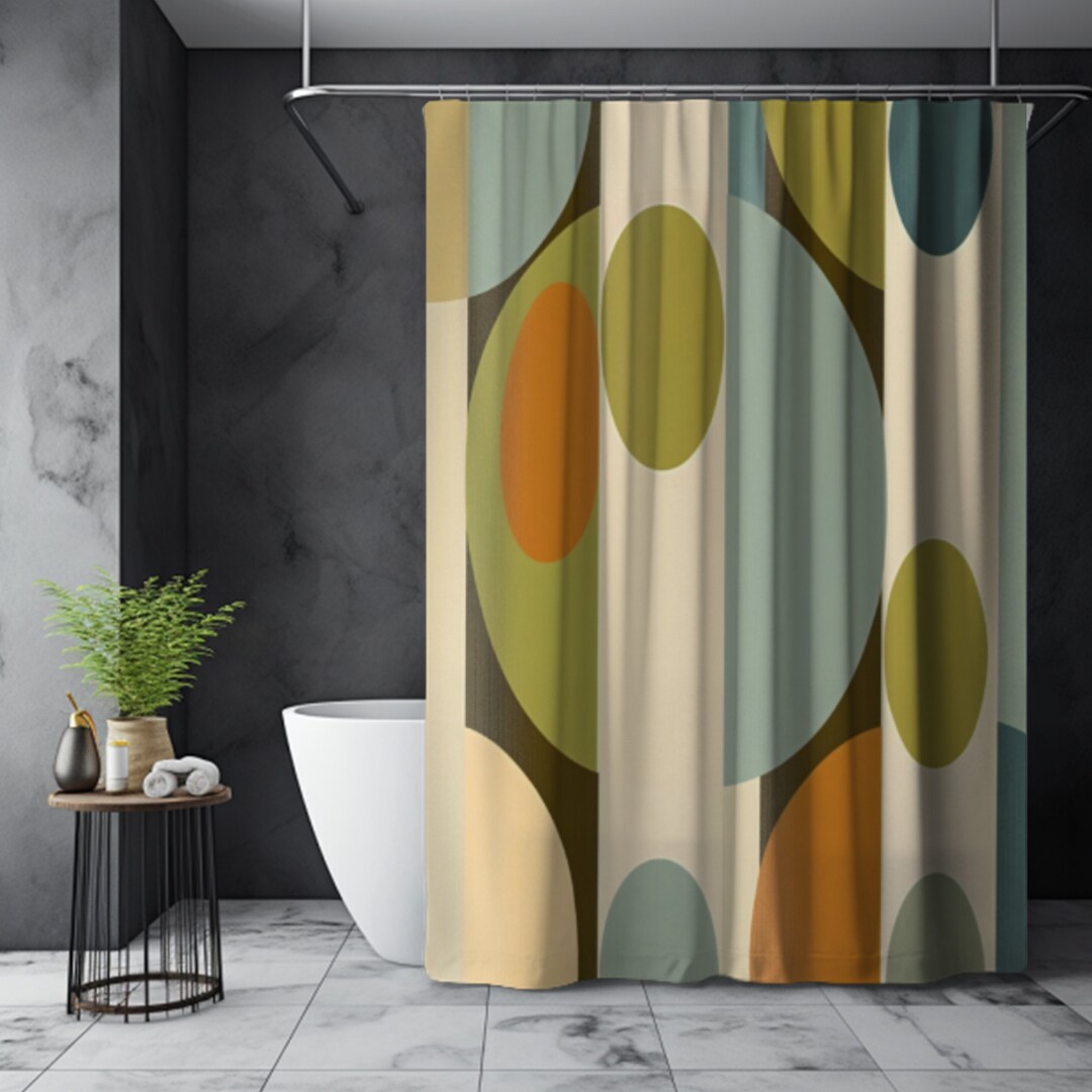 Midcentury Modern Shower Curtain, Aesthetic Shower Curtain, Shower ...