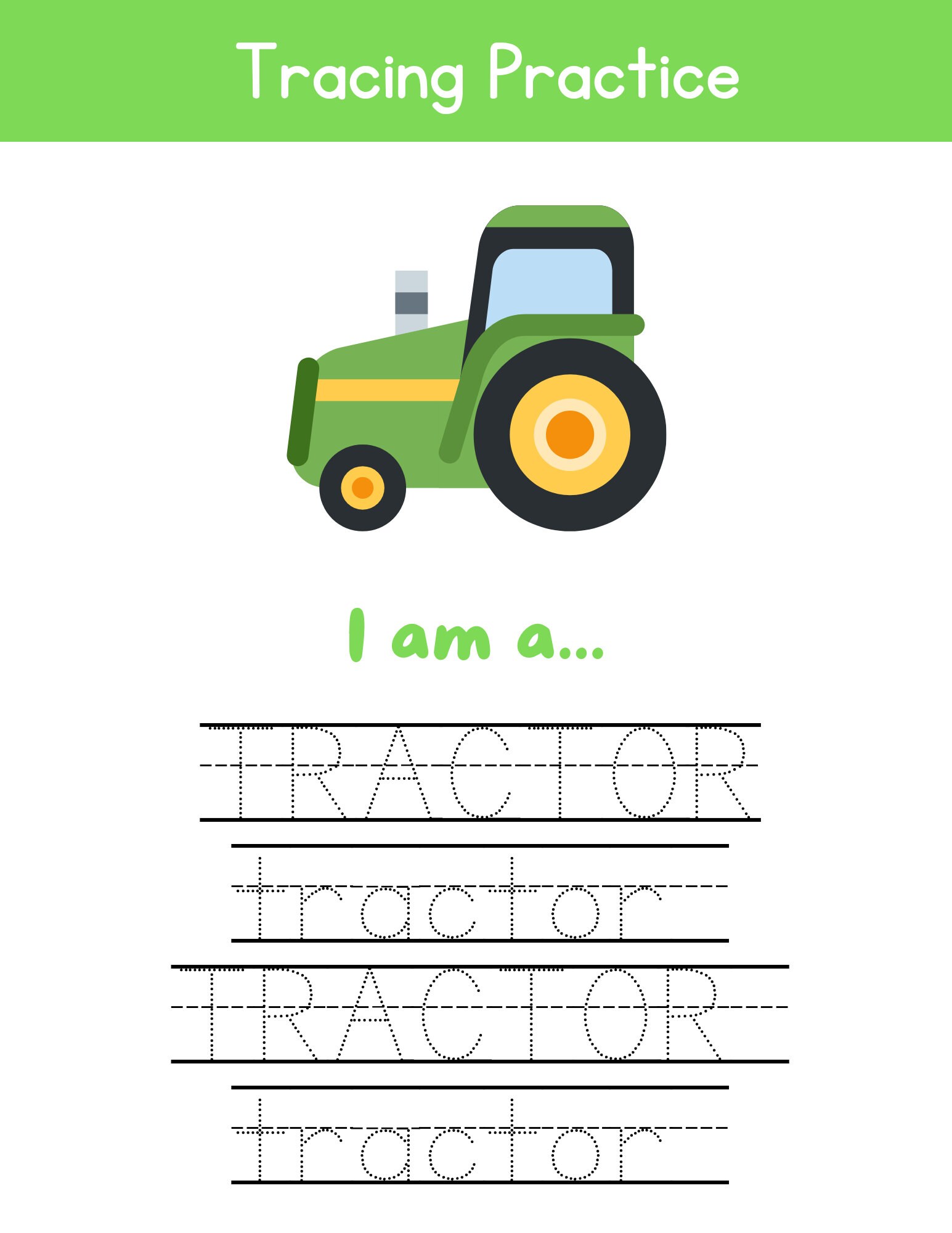 6 Printable Farm Tracing Practice Sheets - Etsy