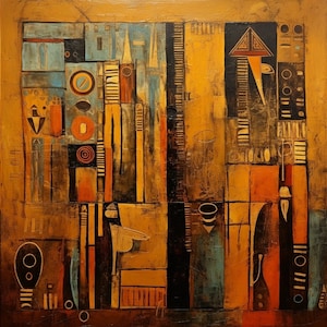 Egyptian Hieroglyphics Abstract Artwork - Etsy