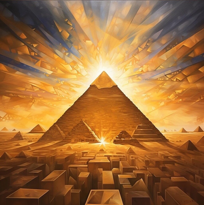 Egyptian Pyramids Abstract Artwork - Etsy