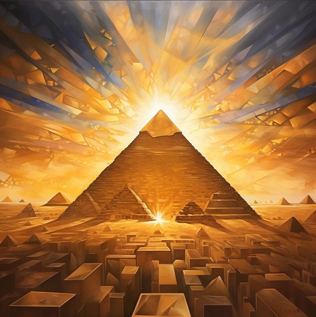 Egyptian Pyramids Abstract Artwork - Etsy