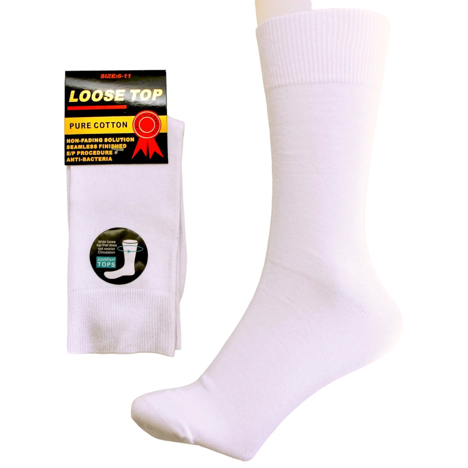 Pure Cotton Loose Top Socks - Etsy