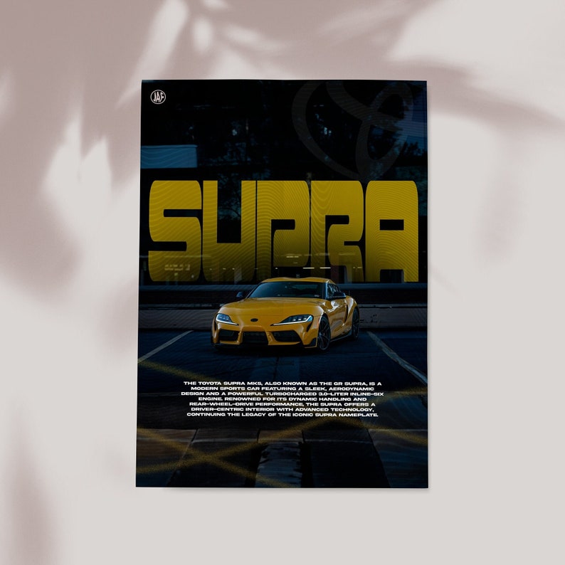 Toyota Supra MK5 Digital Print *INSTANT DOWNLOAD*. A Great Wall Art ...