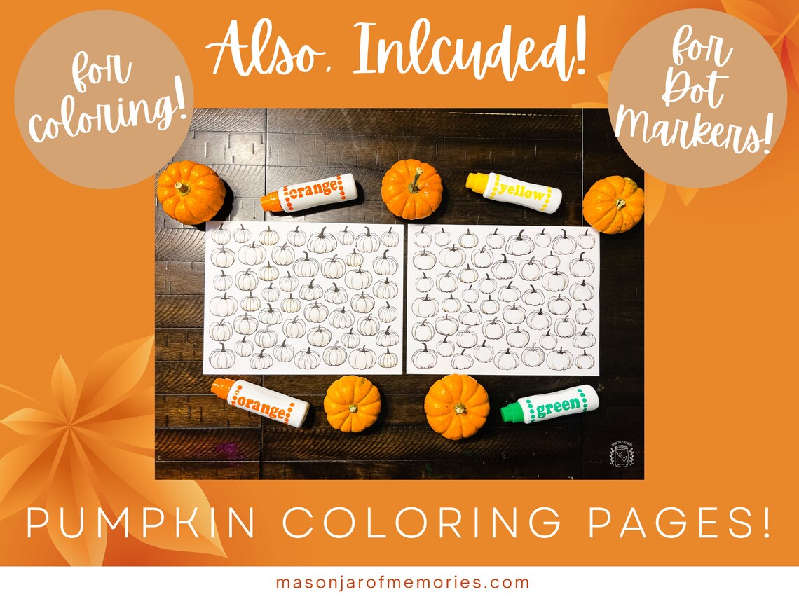 Pumpkin Worksheets for Preschool, Fall Coloring Pages, Apple Stamping ...
