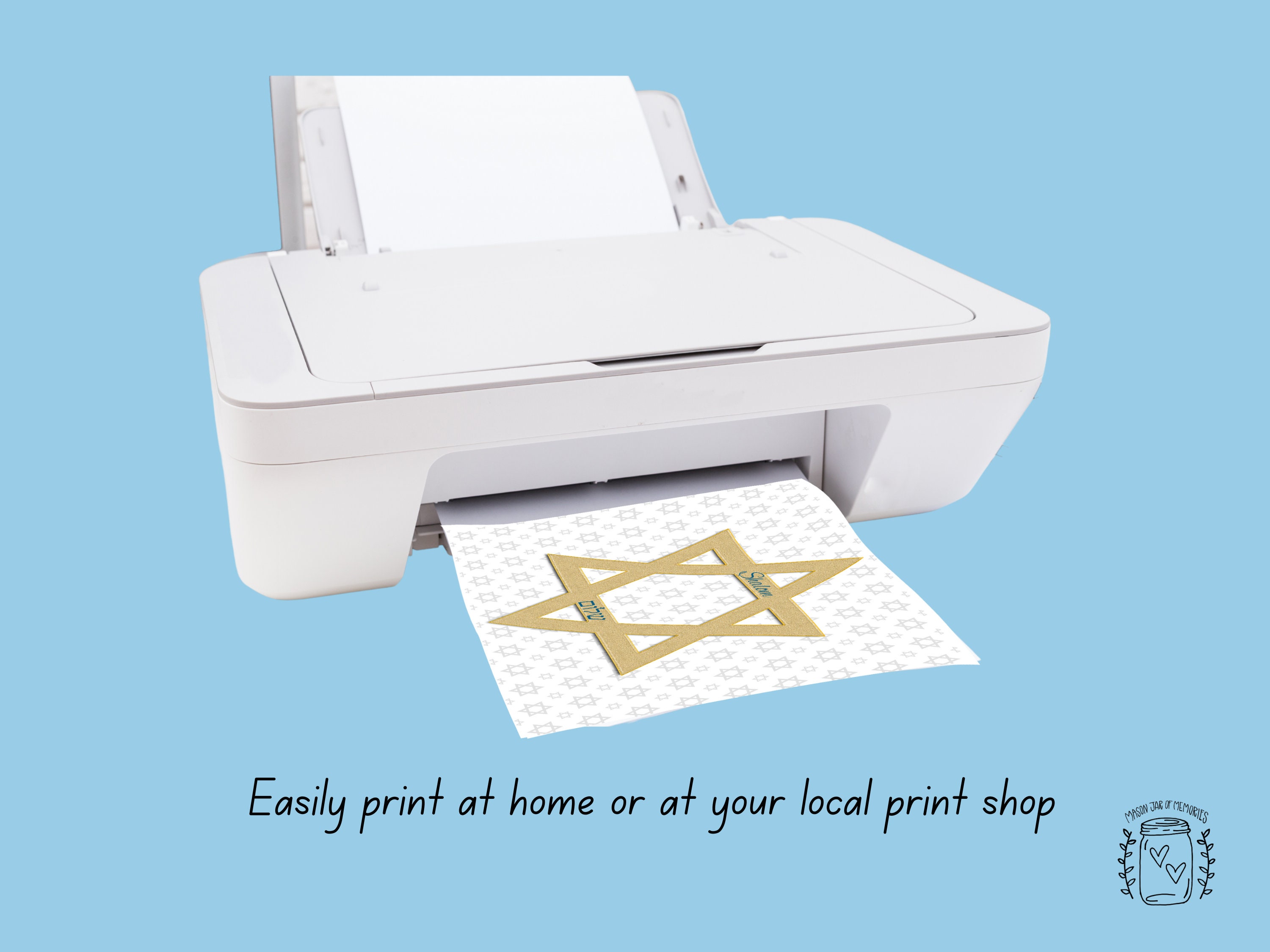 Star of David Handprint Printable Shalom Hebrew Jewish Nursery Peace ...