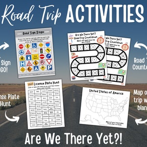 Kid's Road Trip Games: Car Bingo, License Plate Hunt (printable) - Etsy