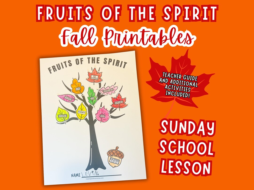 Fruits of the Spirit Sunday School Lesson: Fall Activities (digital ...