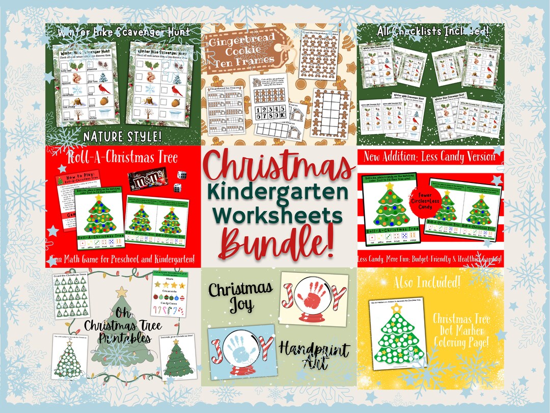 Christmas Kindergarten Worksheets, Homeschool, Math Worksheets, Winter ...