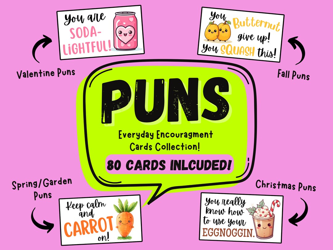 Punny Puns Encouragement Cards Holiday Collection, Puns for Everyday ...