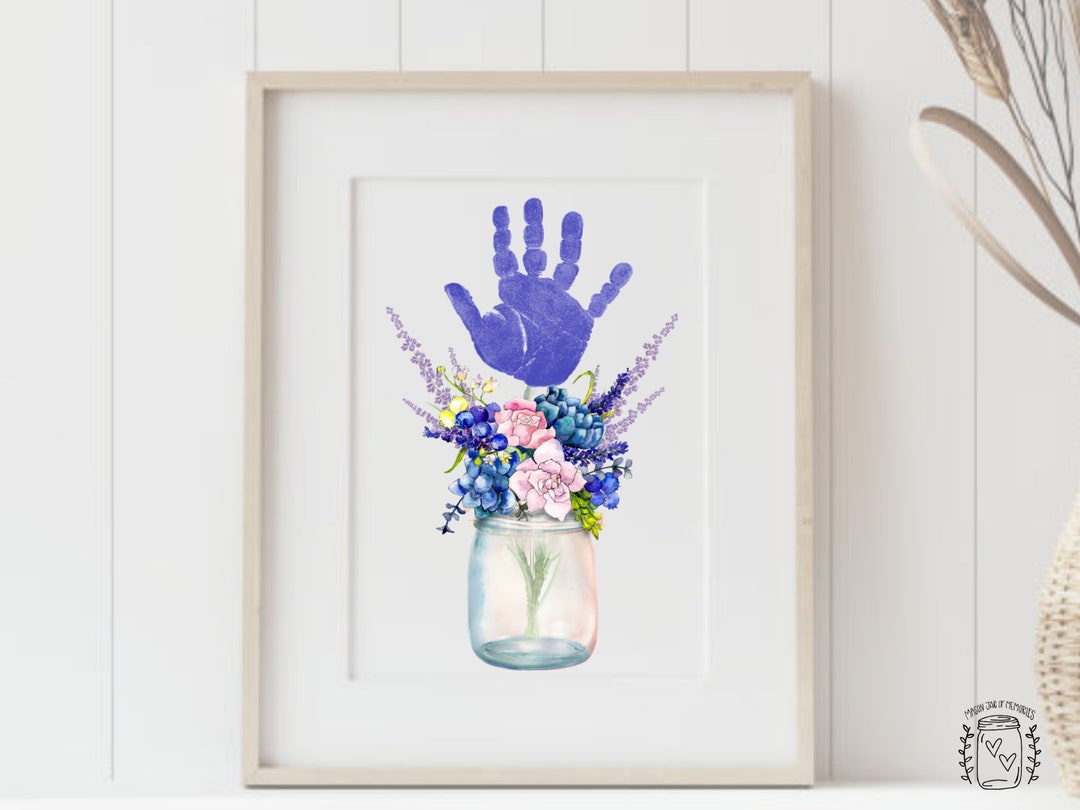 Flower Handprint Printable, Baby Handprint, Toddler Handprint ...