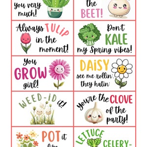Gardening Pun Encouragement Cards, Spring Puns, Notes for Gardeners ...