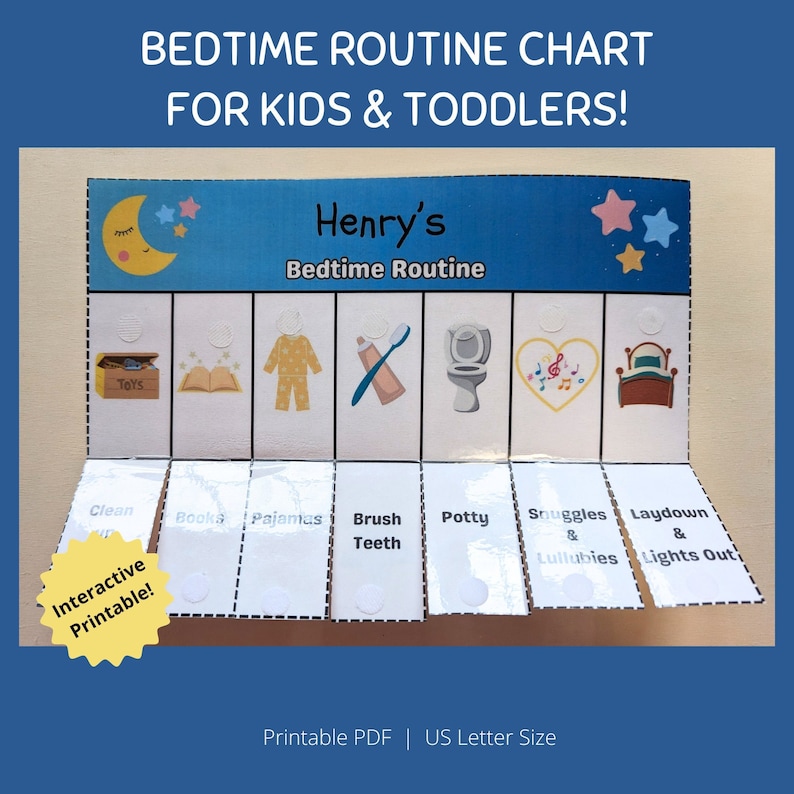 Printable Bedtime Routine Chart: Kids Visual Schedule (PDF) - Etsy