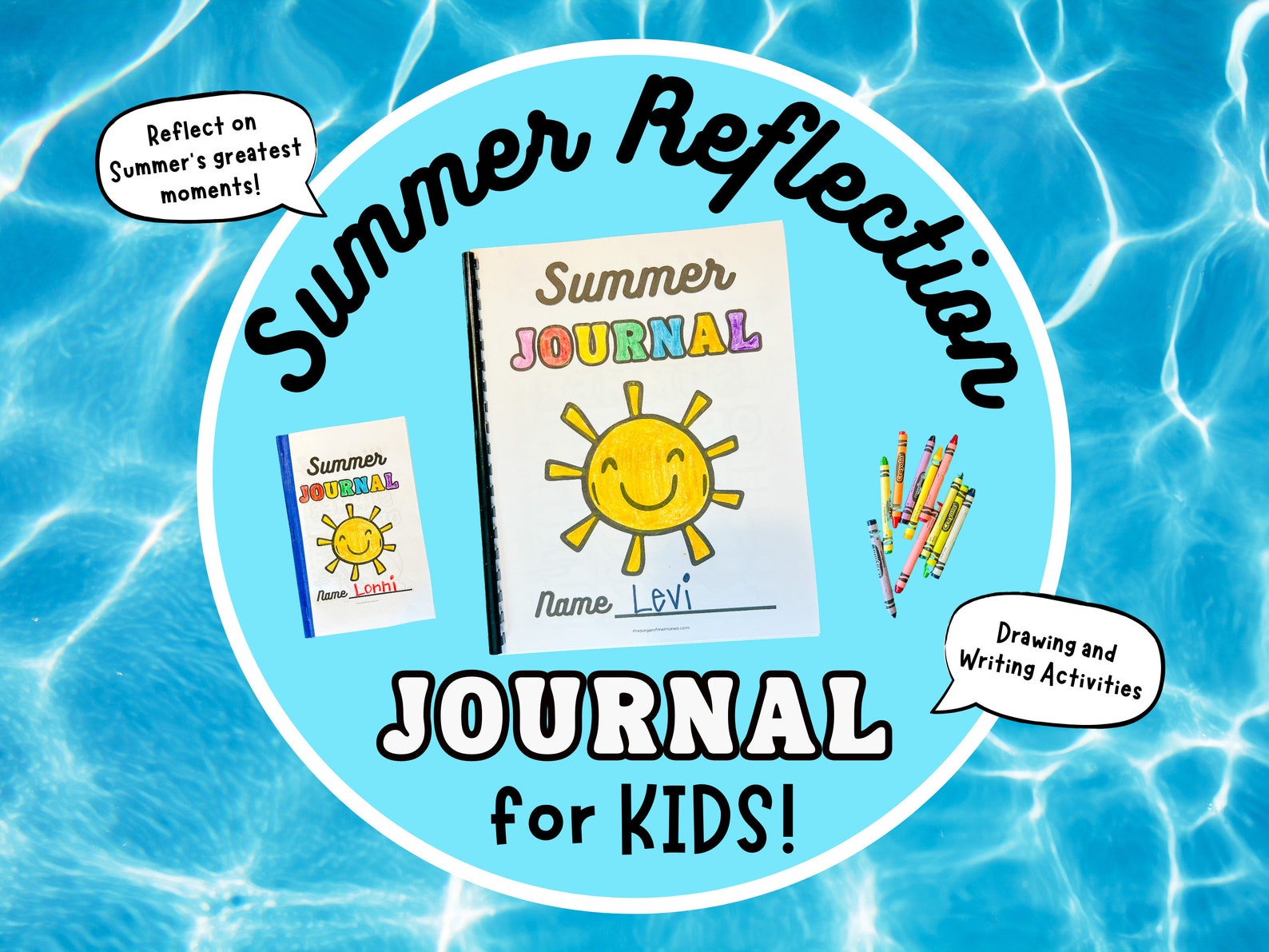 Summer Reflection Journal for Kids: Writing & Drawing (digital Download ...