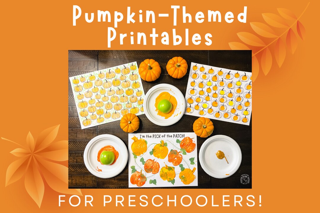 Pumpkin Worksheets for Preschool, Fall Coloring Pages, Apple Stamping ...