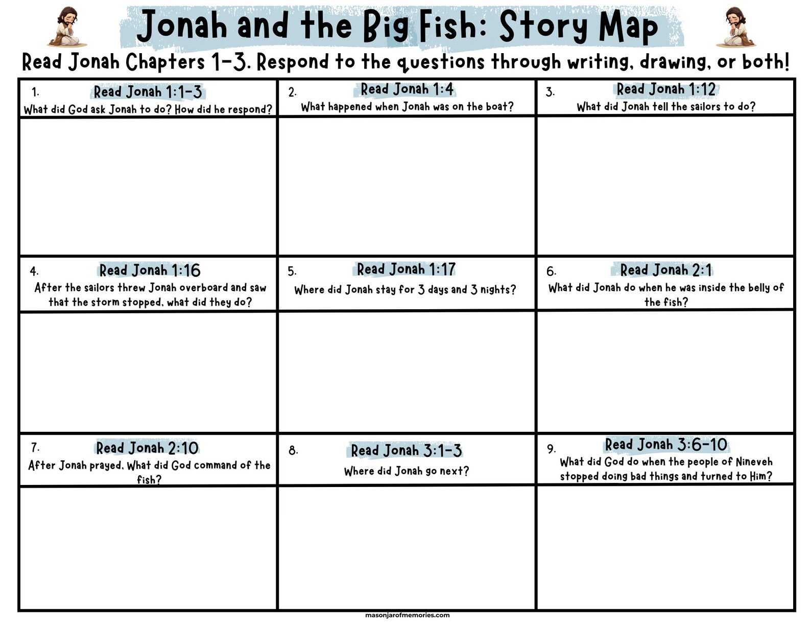 Jonah and the Whale Scavenger Hunt for Kids, Bible Story, K-5 Learning ...