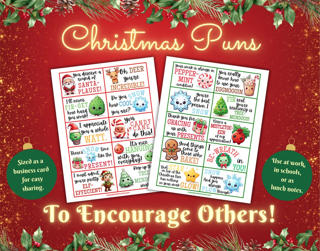 Christmas Puns, Punny Puns, Encouragement Cards, Morale Booster ...