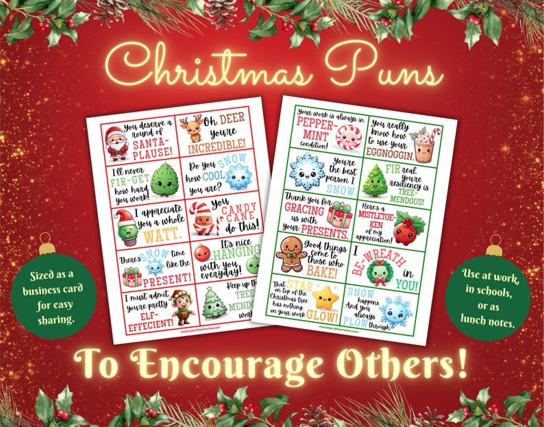 Christmas Puns, Punny Puns, Encouragement Cards, Morale Booster ...