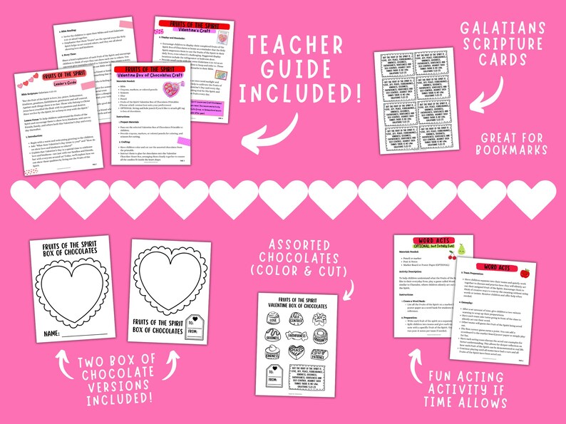 Fruits of the Spirit Valentine Craft Printable, Galatians 5:22-23 Bible ...