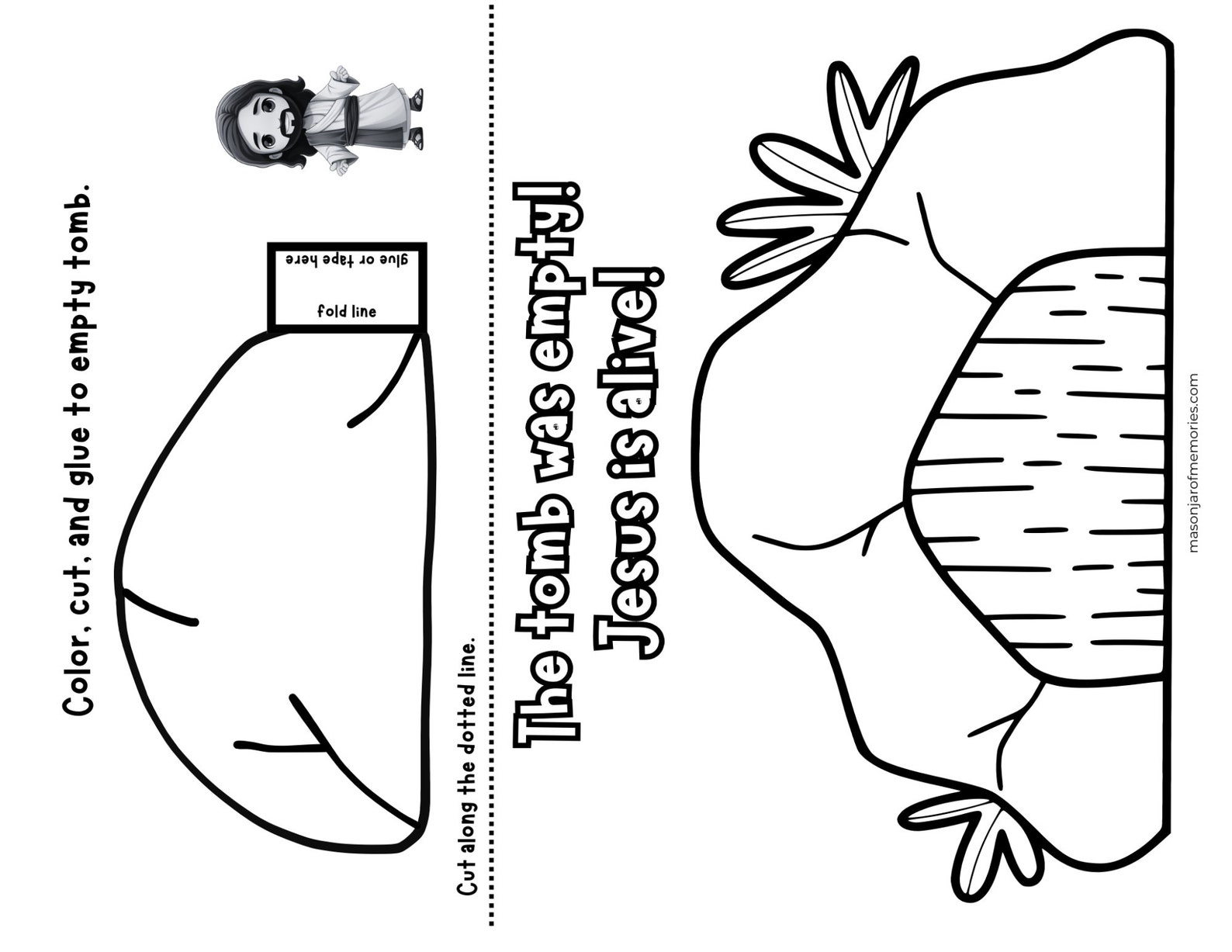Easter Empty Tomb Craft Printable, Christian Resurrection Story ...