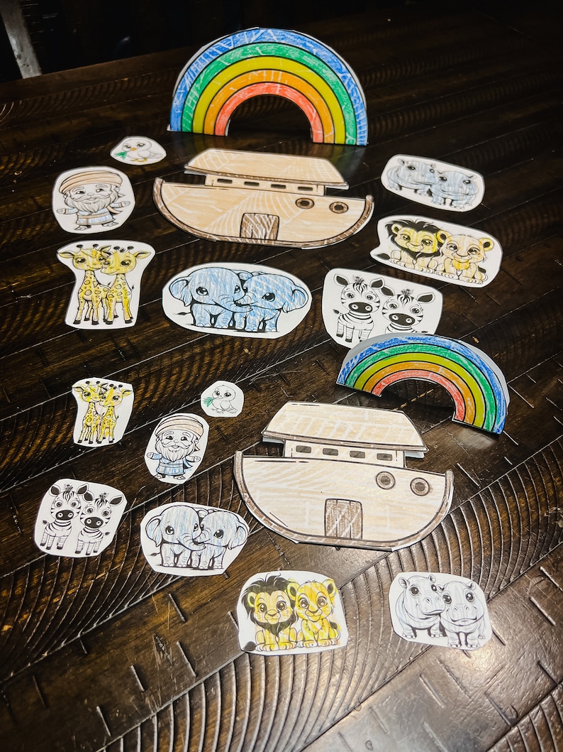 Noahs Ark, Bible Story Craft, Noah's Ark Coloring Craft, Sunday School ...