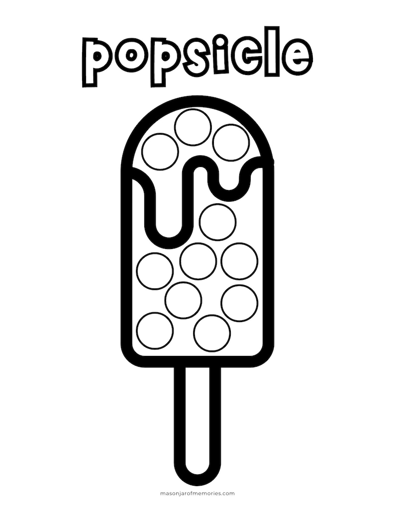 Summer Dot Marker Coloring Pages, Preschool & Kindergarten Fine Motor ...