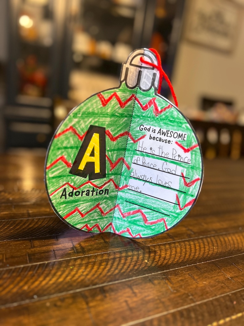 Christmas Ornament Prayer Journal Craft: ACTS Sunday School Lesson ...