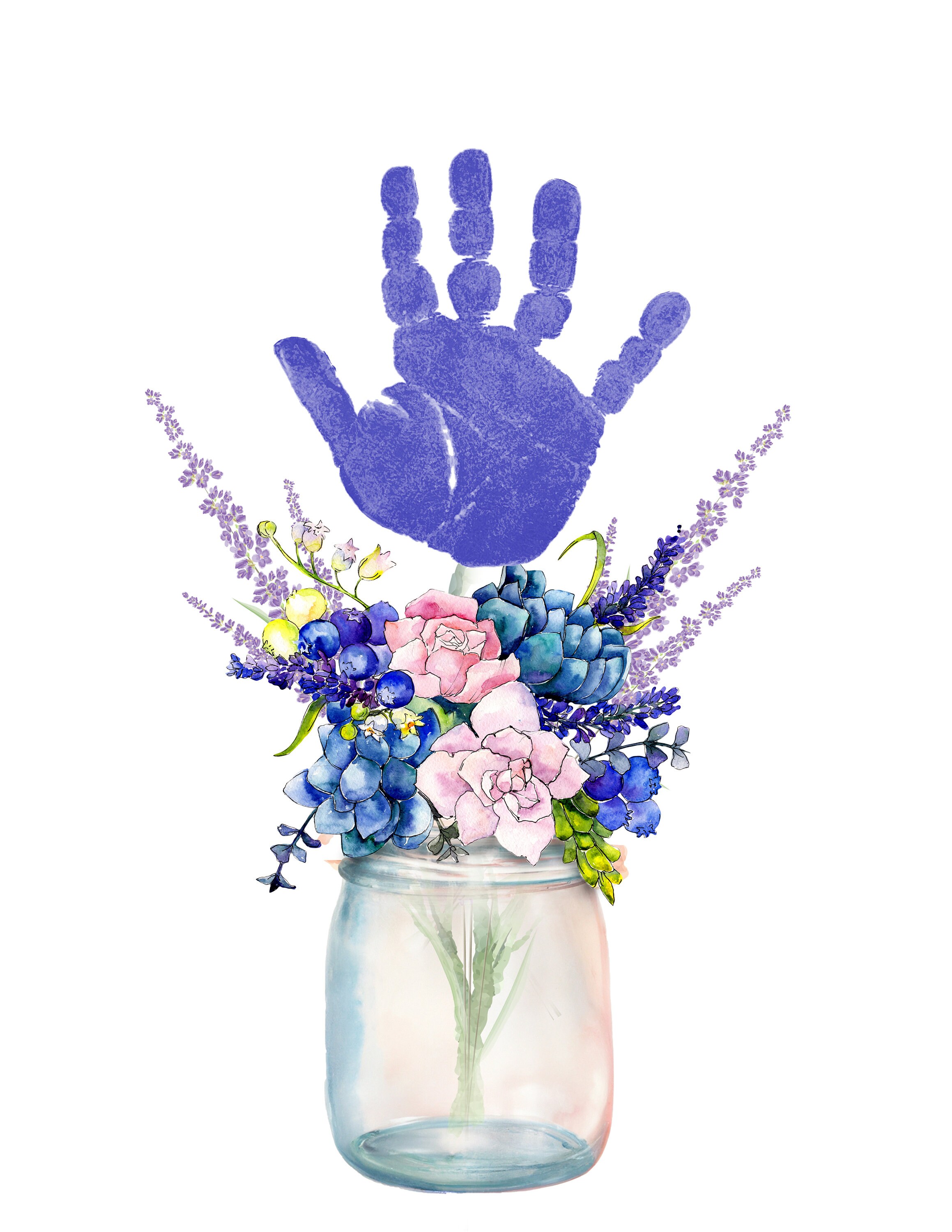 Flower Handprint Printable, Baby Handprint, Toddler Handprint ...