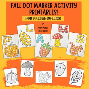 Fall Dot Marker Printables: Letter A Activity Sheets (PDF) - Etsy
