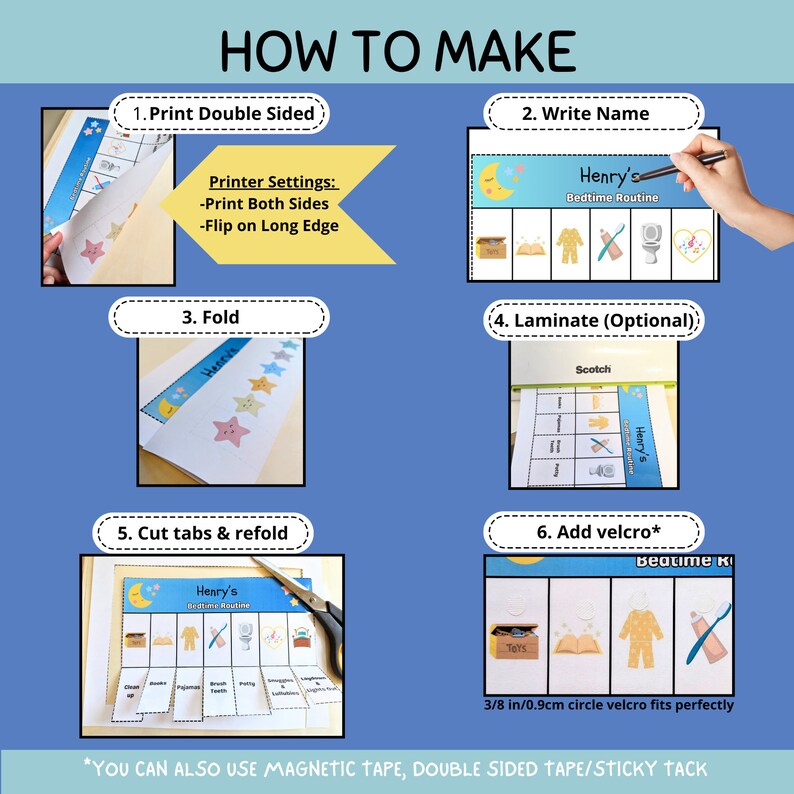 Printable Bedtime Routine Chart: Kids Visual Schedule (PDF) - Etsy