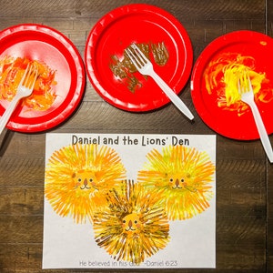Daniel and the Lions' Den Craft PDF - Bible Story Activity, Fork ...