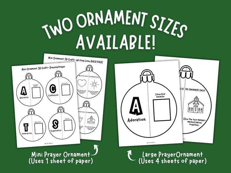 Kids Christmas Prayer Craft Printable, ACTS Prayer Ornament Lesson ...