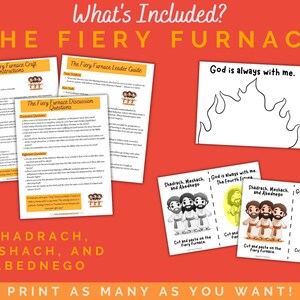 Fiery Furnace Craft Printable – Shadrach Meshach and Abednego Bible ...