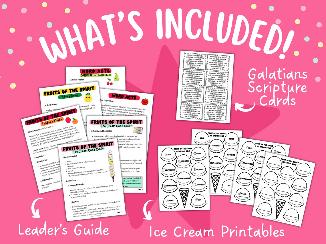 Fruits of the Spirit Bible Lesson Printable – Ice Cream Cone Craft for ...