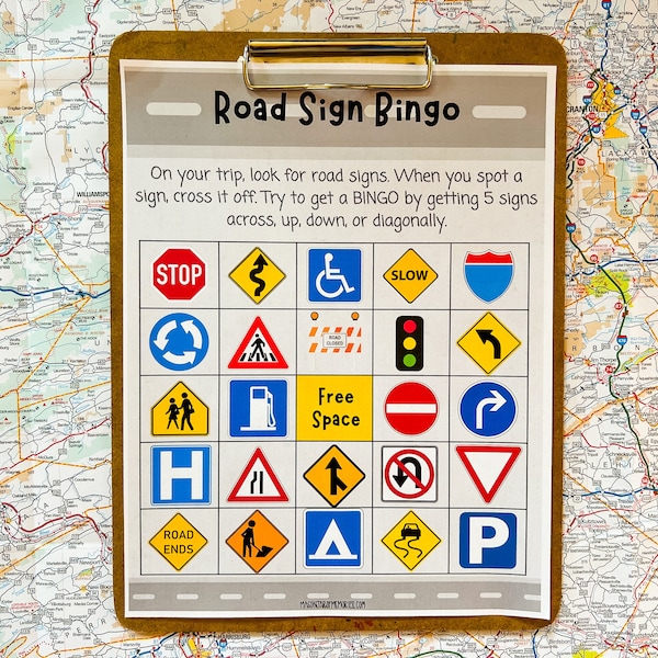 Road Sign Bingo - Etsy