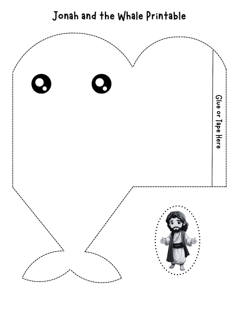 Jonah and the Whale Craft Printable – Bible Story Sunday School ...