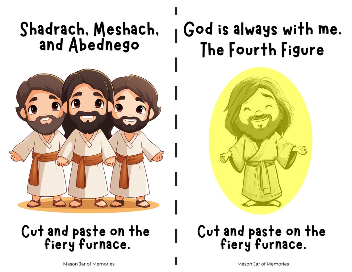 Fiery Furnace Craft Printable – Shadrach Meshach and Abednego Bible ...