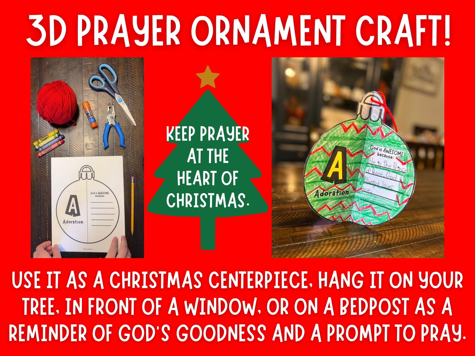 Christmas Ornament Prayer Journal Craft Printable | ACTS Prayer Model ...