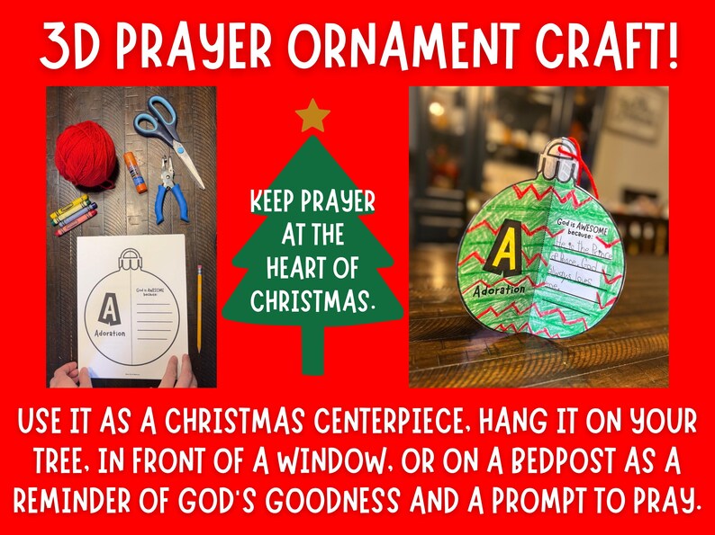 Christmas Ornament Prayer Journal Craft Printable | ACTS Prayer Model ...