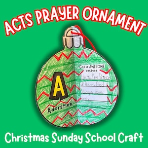 Kids Christmas Prayer Craft Printable, ACTS Prayer Ornament Lesson ...
